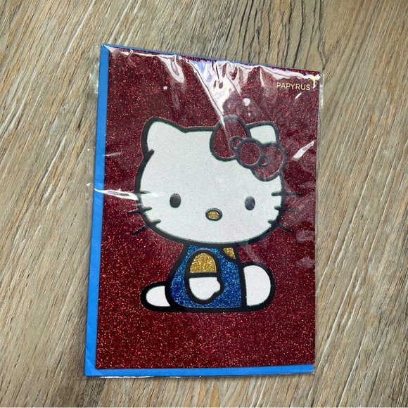 Papyrus | Party Supplies | Nwt Papryrus Hello Kitty Glitter Card | Poshmark